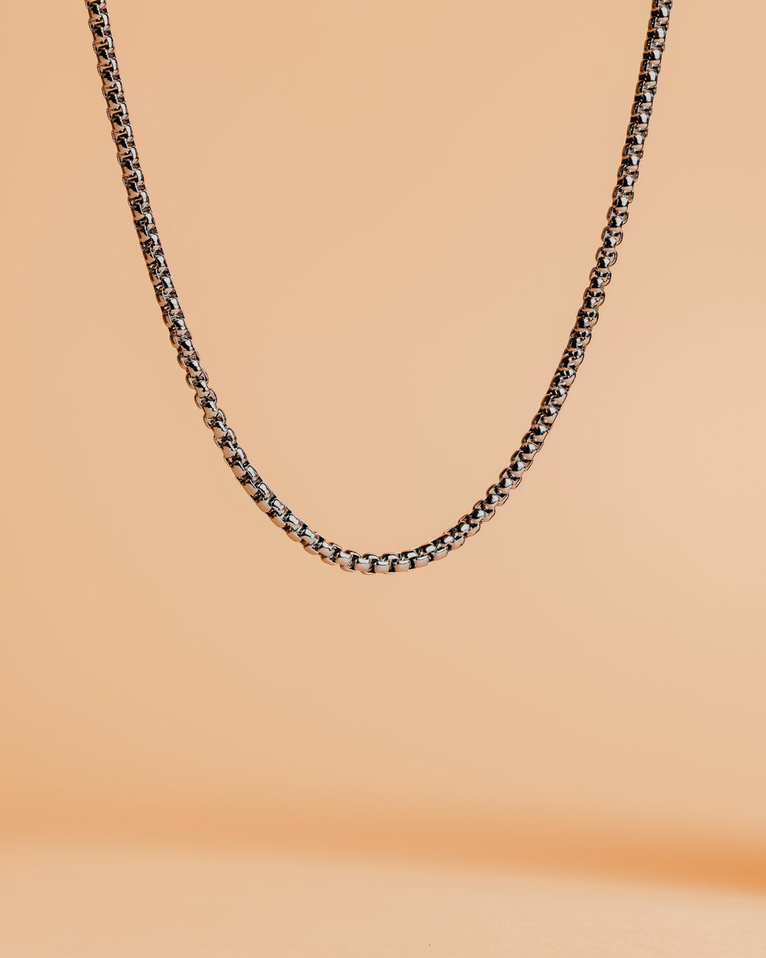 3mm box chain necklace with a silver-plated finish – Gemini Official